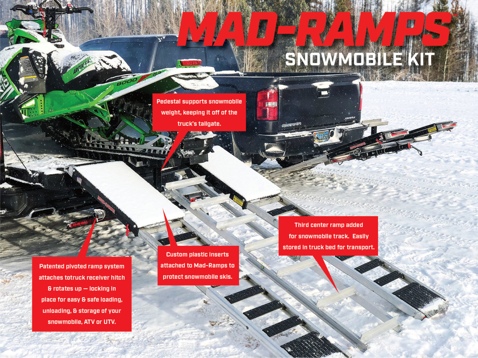 Snowmobile Ramp for Truck | MAD-RAMPS MR0103 Add-On Kit